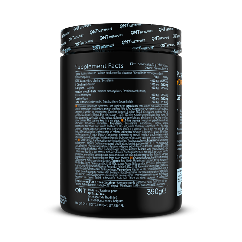 Preworkout Metapure: Maximum Power & Endurance | QNT